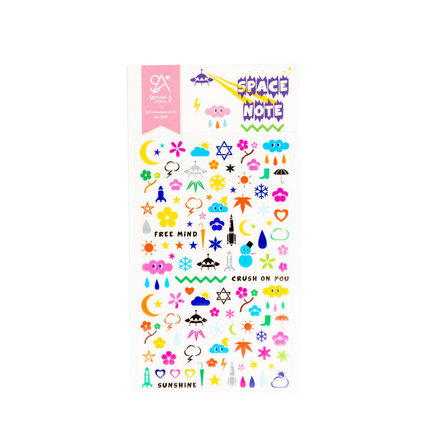 Cool Space Sticker Sheet – Adorable & Aesthetic Stickers – Pandapen